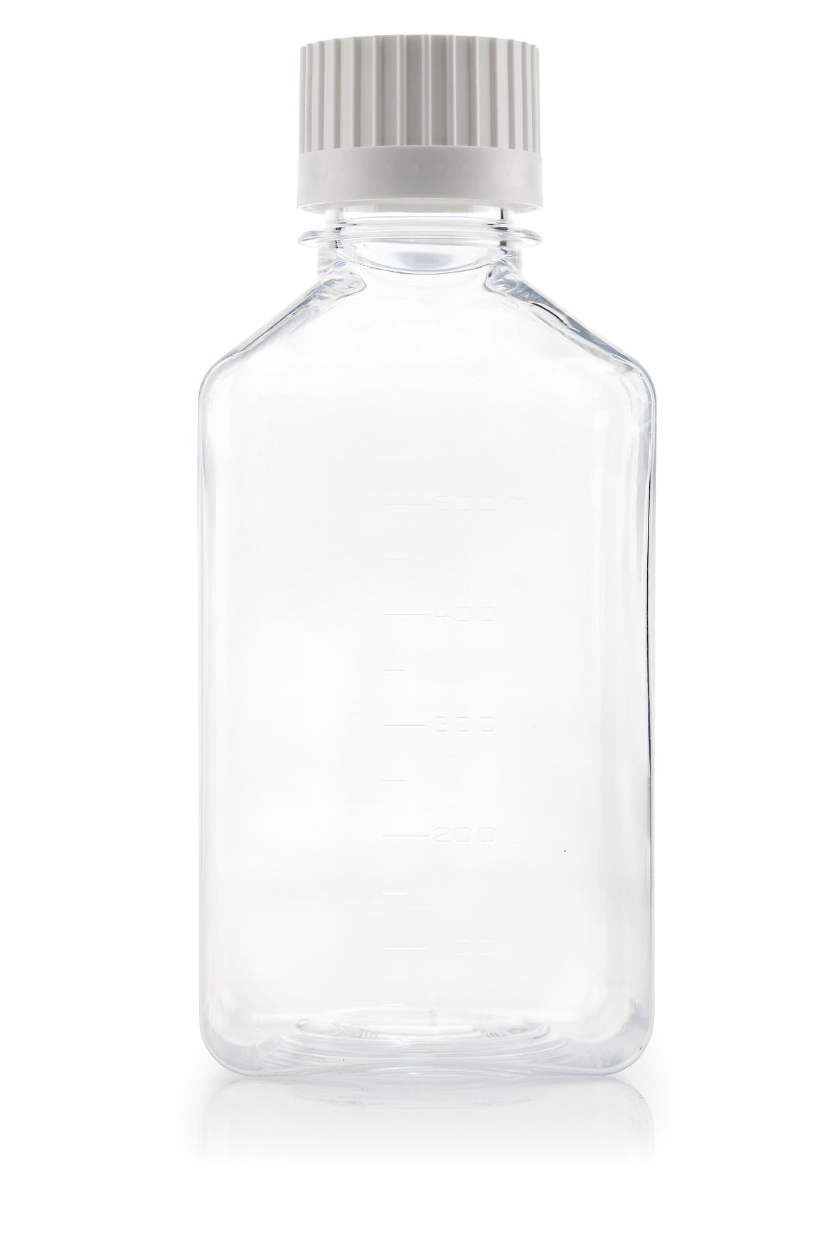 EZBio® Titanium Square Media Bottle,PETG, 38-430mm White Cap,500ml ...